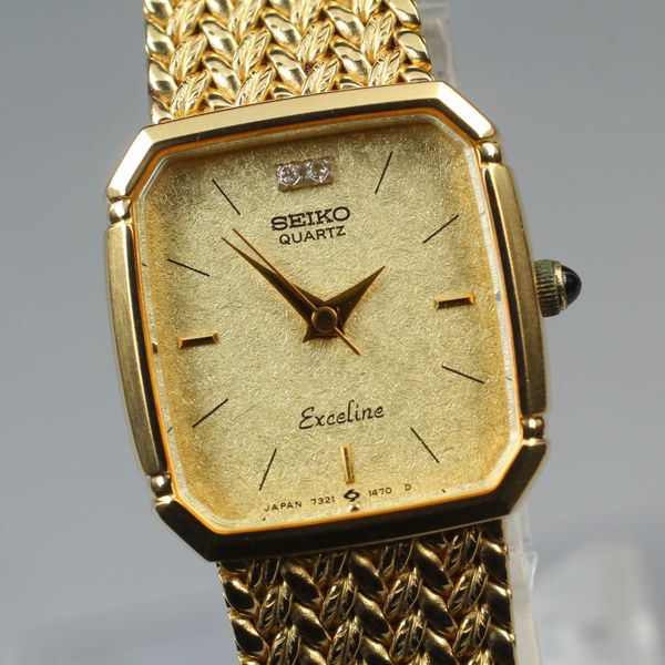 Vintage 1988 Seiko Exceline 7321-5910 Diamond Quartz Watch Wrist 147mm JDM JAPAN | WatchCharts ...