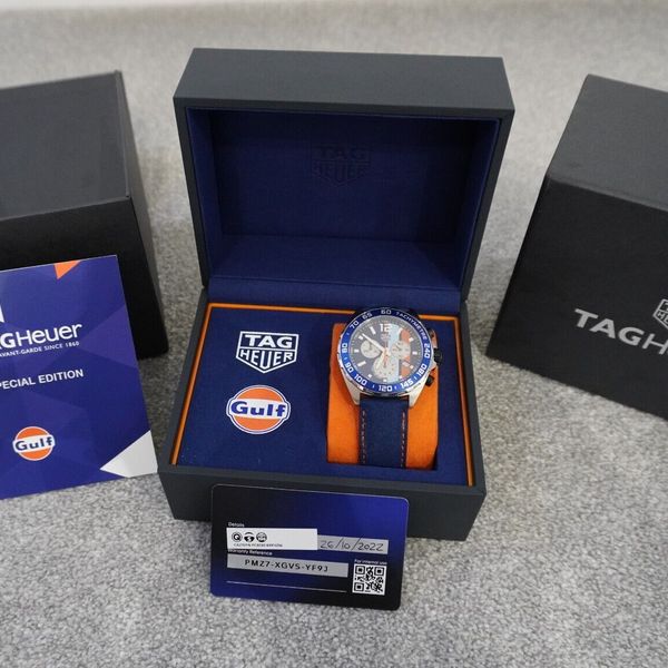TAG Heuer Formula 1 Blue Dial Watch Gulf Special Edition Full Set ...
