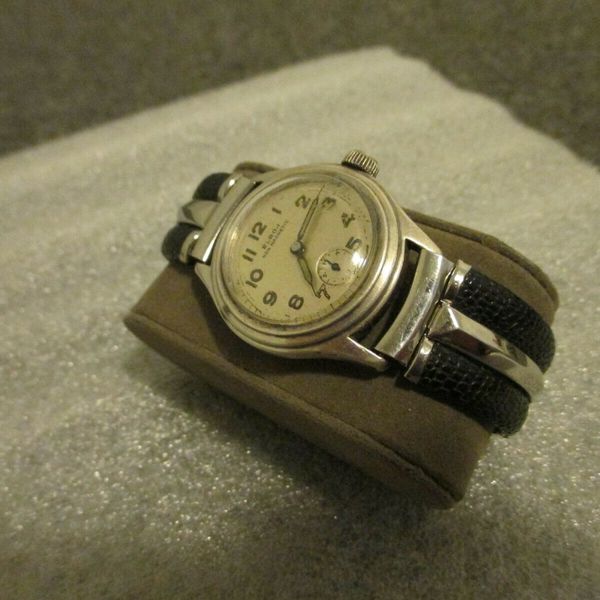 1940s STERLING SILVER ELBON LACO 7J MENS SWISS WATCH - SERVICED ...