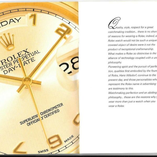 Rolex Brochures & Price List 2000 2003 2004 Oyster Perpetual & Day-Date ...