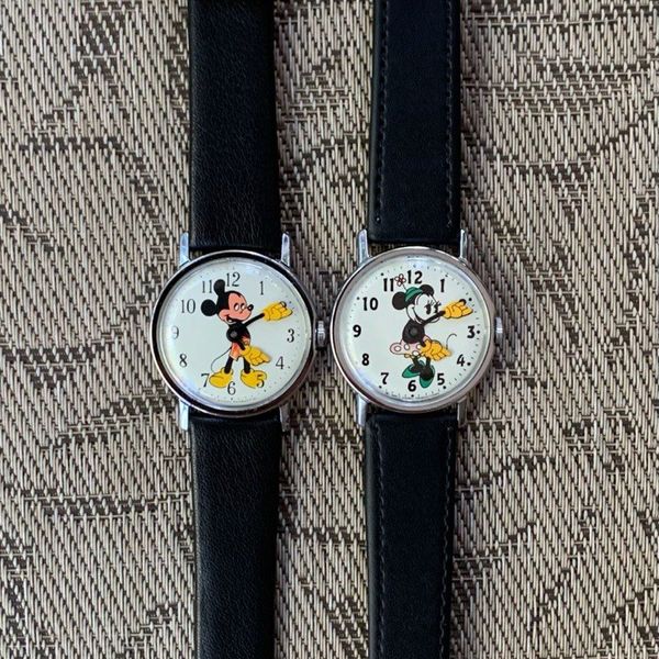 Vintage Timex Mickey And Minnie Mouse Disney 1971 Mechanical Watches ...