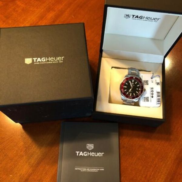 TAG HEUER RED/BLACK DIAL AQUARACER, 43mm Men's Watch. BRAND NEW ...