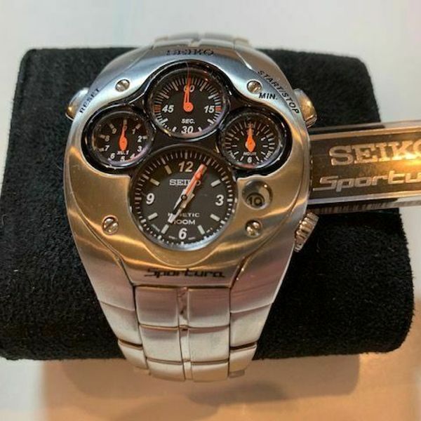 SEIKO SLQ017 Sportura Kinetic Chronograph Men's-NEW NEVER WORN-LIMITED ...