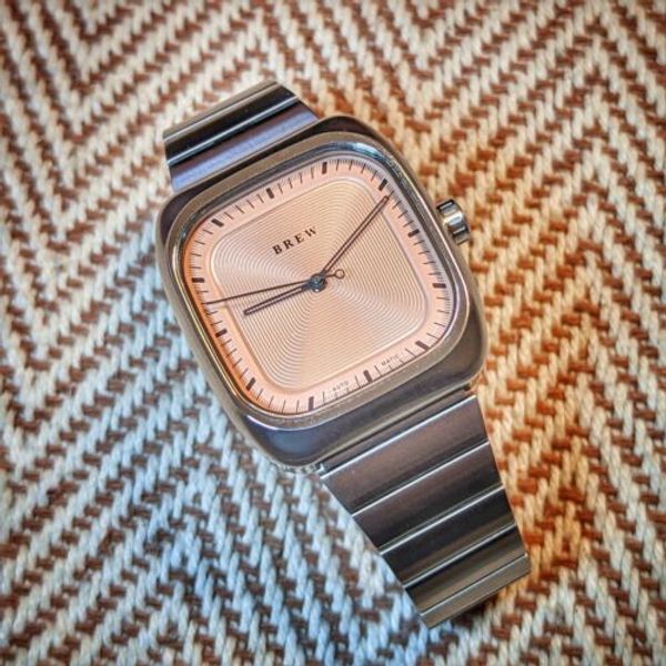 Brew Retromatic watch with salmon / copper dial - good condition ...