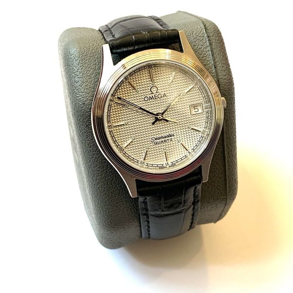 Vintage Omega Seamaster Cal 1425 Embossed Dial Luxury Menâ s Quartz ...
