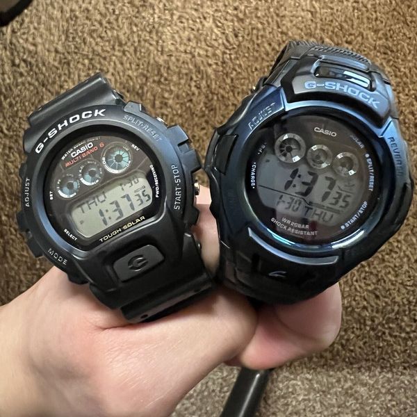 2x Casio G-Shock Solar Multi-Band 6 Atomic Black Resin Case Watch ...