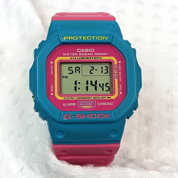 VTG Authentic Casio G-Shock GW-5600TB Digital Watch 3229 Pink & Blue ...