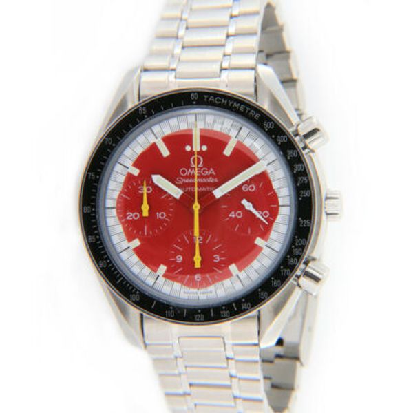 Omega Speedmaster Chronograph Schumacher Red Dial Stainless Steel ...