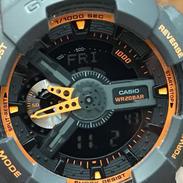 FS: Casio G-Shock GA110TS-1A4, Gray with orange trim. | WatchCharts ...