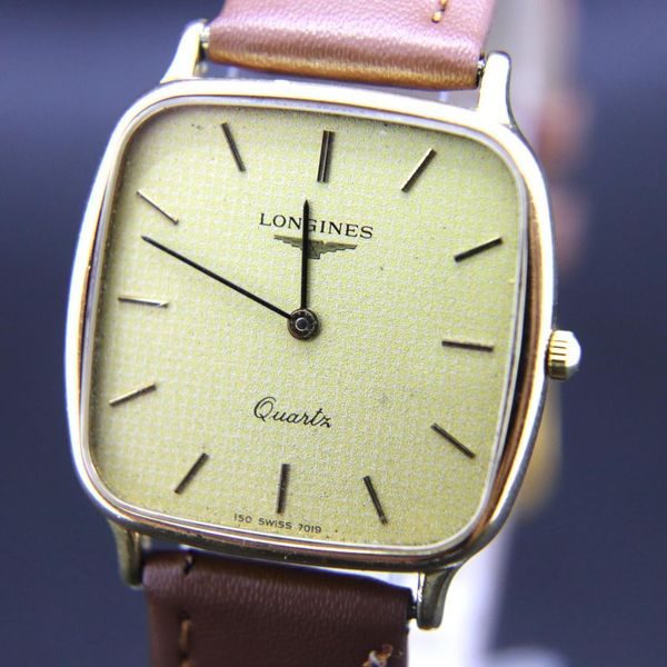 Longines Watch Quartz Vintage Gold Square Mens 29mm Swiss Made ...