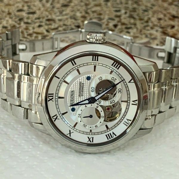 BULOVA Automatic 21 Jewels Skeleton Dual Aperture Men's Watch 96A118 | WatchCharts