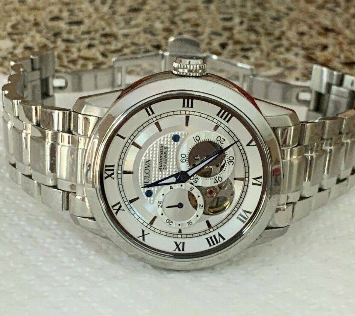BULOVA Automatic 21 Jewels Skeleton Dual Aperture Men's Watch 96A118 | WatchCharts