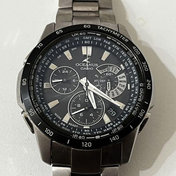 Rare model CASIO OCEANUS Titanium Radio Solar OCW-M7000 Used from Japan ...