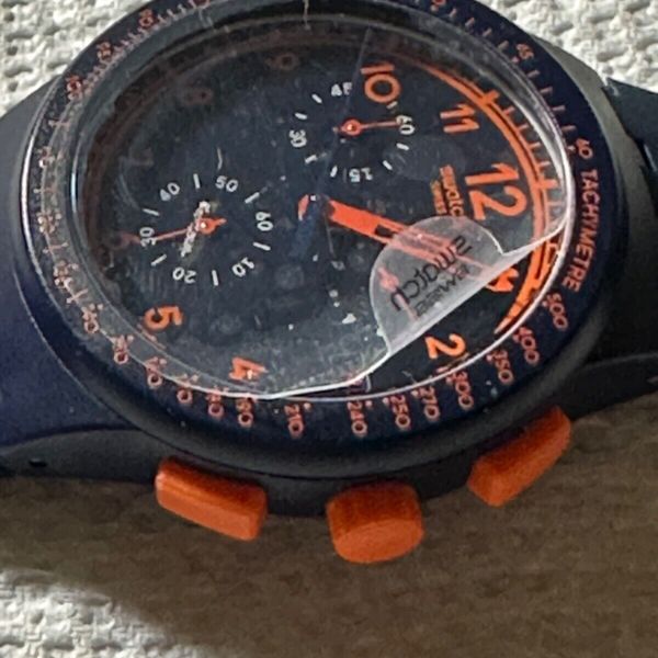New!!! Swatch Gorgeous Dark Blue men's watch Chronograph SR936SW 4 ...