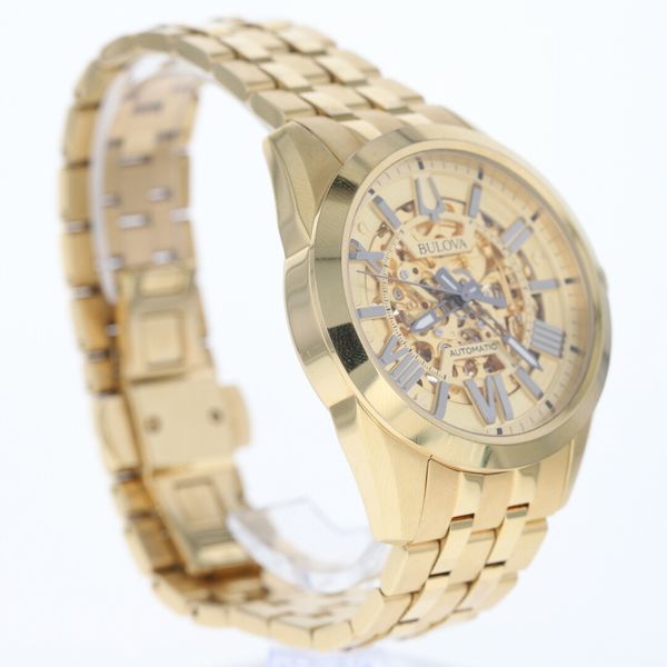 Bulova Sutton 43mm Gold Dial Automatic Stainless Steel Men's Wristwatch ...