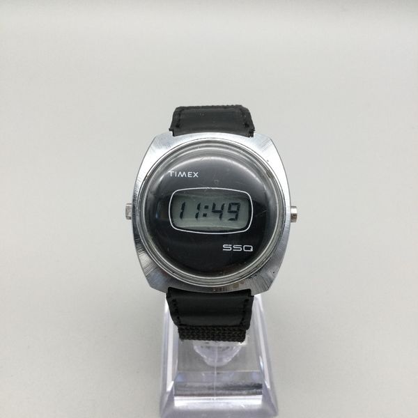 Vintage Timex SSQ Digital Watch Men 36mm H Cell Silver Tone Black New ...