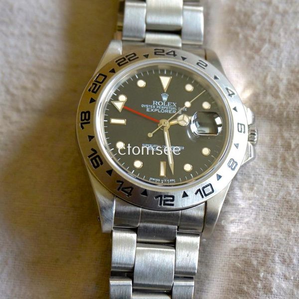 FS: Rolex ref. 16550 Explorer II Black Tritium Dial 9.5m w/ Complete Box & Papers Set ...