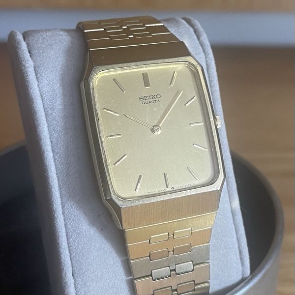 Vintage Seiko 5Y30-5008 Gold Tone Tank Style 27mm Quartz Watch - New ...