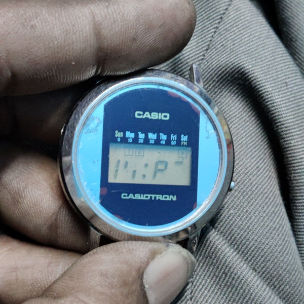 USED CASIO Casiotron R-12 LCD Quartz Vintage Watch For Parts/Watchmaker ...