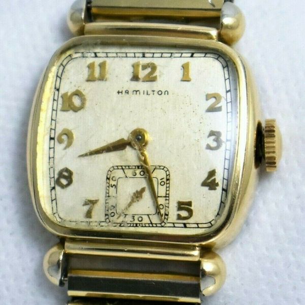 Antique Vtg 1940s Hamilton 987A 17J Running Mens 10k Gold Filled ...