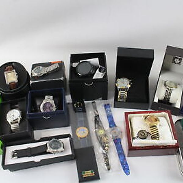 Mens Boxed Watches Quartz Inc Timex Fossil Etc UNTESTED x 15 ...