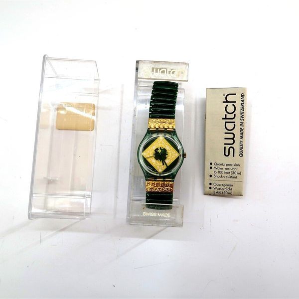 Swatch Flex Watch JADE GG171 New Old Stock with Case & Papers 1997 ...