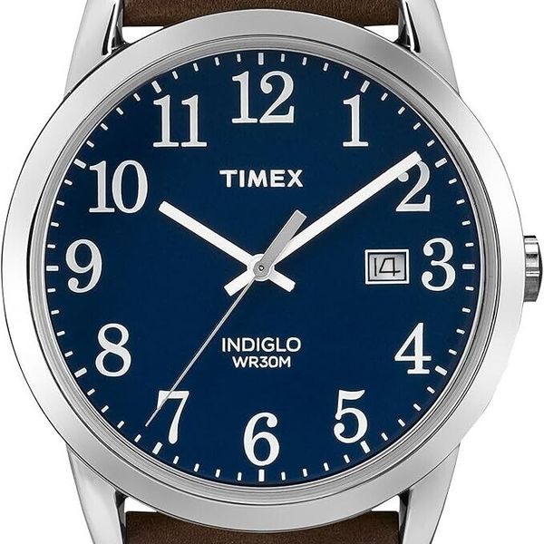 Timex TW2P75900, Men's Easy Reader Brown Leather Watch, Date (BA ...