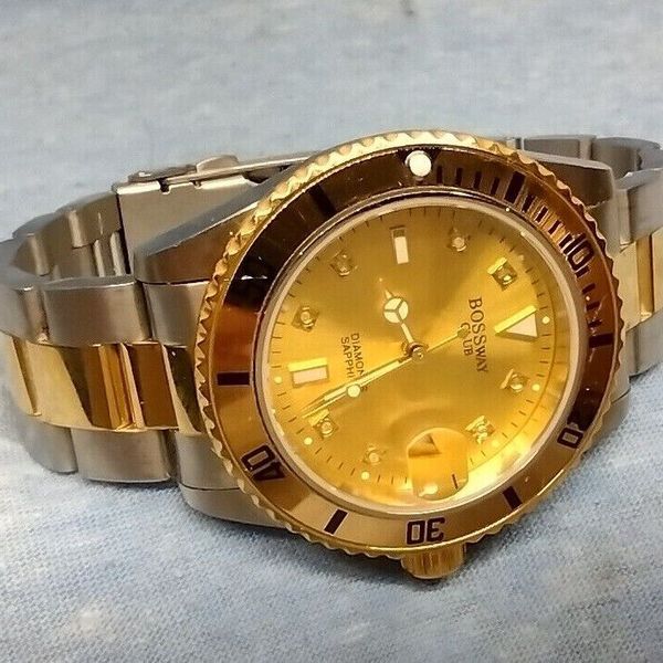 Men's BOSS WAY CLUB Automatic Two-Tone Mechanical Diver's Watch ...