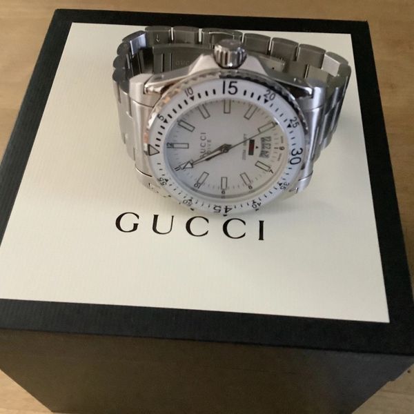 Gucci YA136302 Dive white Dial 40mm S/Steel Men's classic Watch ...