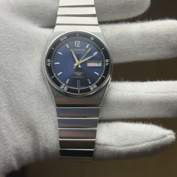 Vintage Citizen Automatic 21 Jewels Men's Wristwatch Day/Date Blue dial | WatchCharts Marketplace