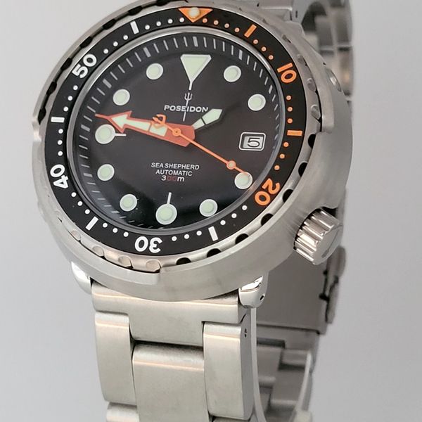 POSEIDON Heavy Black 'Tuna' Divers Watch 30ATM (SEIKO TMI) NH35 ...