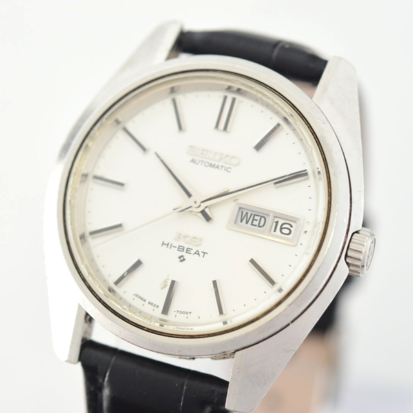 Vintage KING SEIKO 5626-7000 Men's Watch Hi-Beat KS White Dial AT New Band | WatchCharts Marketplace