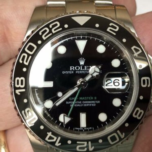 Rolex GMT Master II 116710ln Black ceramic bezel green GMT hand and ...