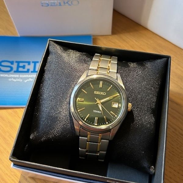 Seiko Conceptual Titanium Green Dial Two-Tone Titanium Menâ s Watch â ...
