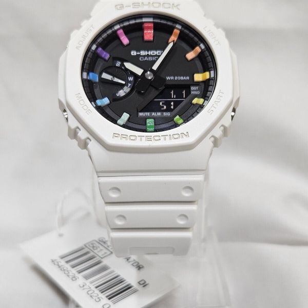 Casio G-Shock GA-2100 Custom Rainbow Indices White Mod | | WatchCharts ...