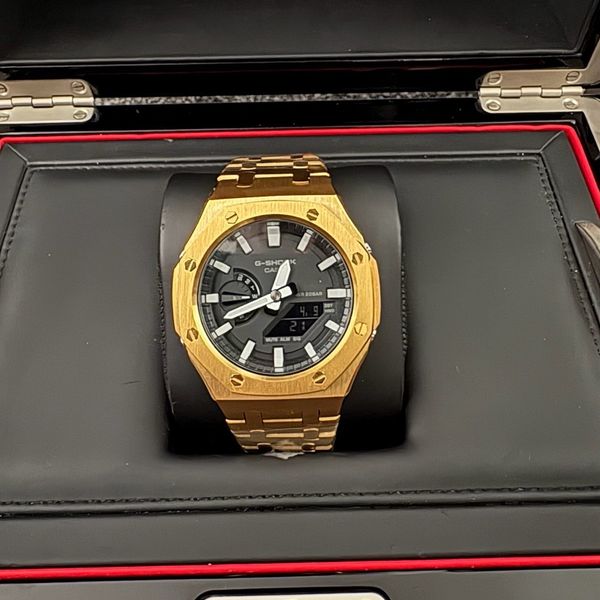 CASIO G-SHOCK GA-2100 CUSTOM CASIOAK MOD STAINLESS STEEL GOLD ...