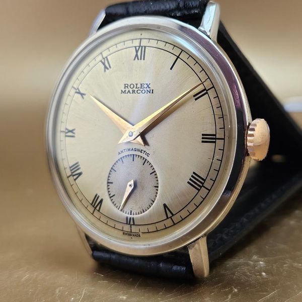 VINTAGE & FINE ROLEX MARCONI HAND WINDING CHAMPAGNE TONE DIAL 1950's ...