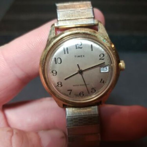 Vintage Timex Wind Up Mechanical Mens Watch Dial Taiwan 27820-10580 ...