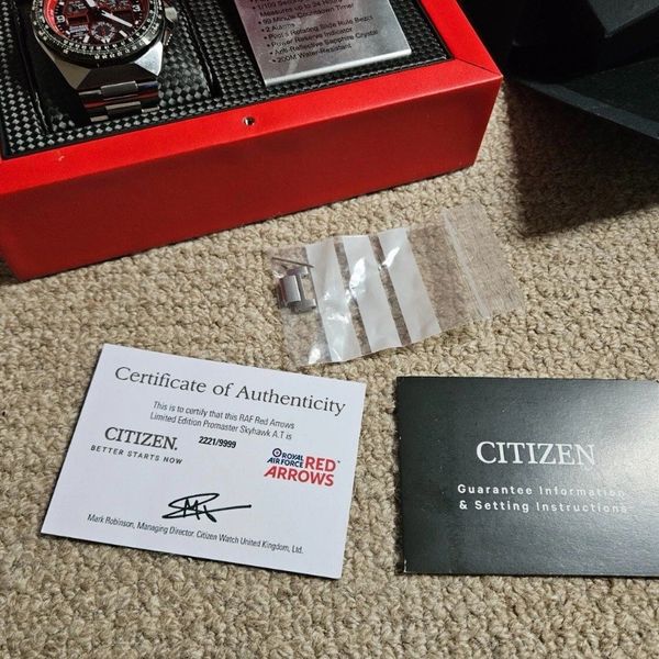 Citizen RAF Red Arrows Limited Edition Promaster Skyhawk A.T Mens Watch ...