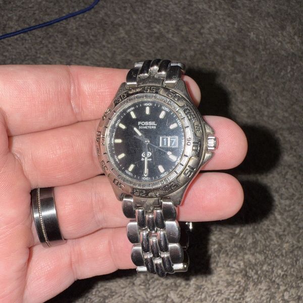 Fossil blue AM-3232 Black Face Needs New Battery | WatchCharts Marketplace