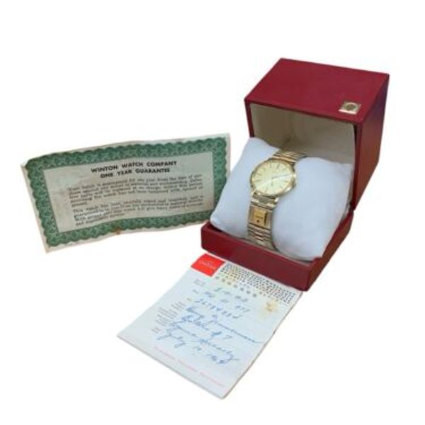 Omega DeVille RCA Presentation Gold Watch 18K-Mens 33mm 1969 Box ...