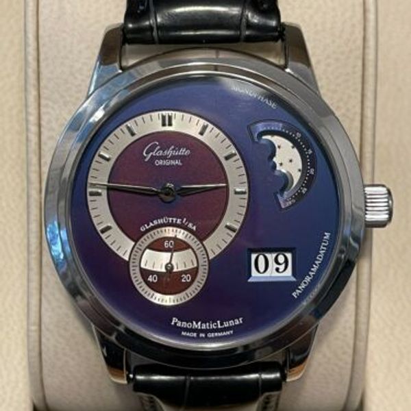 Glashutte Original PanoMaticLunar Blue Dial Watch in FULL SET ...