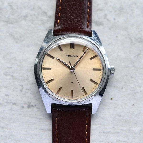 Seiko Tomony 1970s Mechanical Men's Watch Sunburst Dial Leather ...