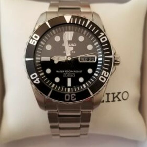 Seiko 5 SNZF17 Diver Style Stainless Steel Automatic Black Watch Sea Urchin | WatchCharts ...