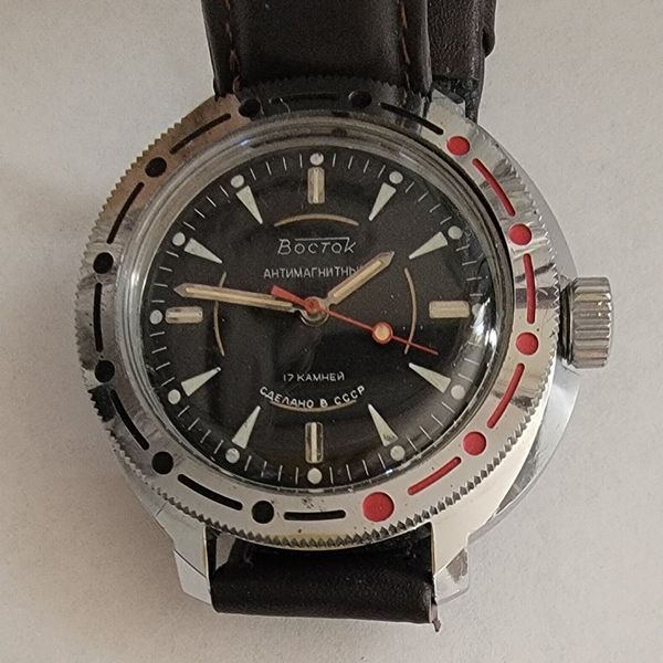 VTG VOSTOK AMPHIBIAN RUSSIAN SOVIET WATCH USSR 17 KAMHEN NOT RUNNING ...