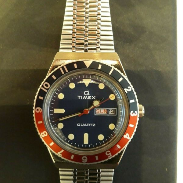 Q Timex Reissue Pepsi 38mm Stainless Steel Bracelet Watch | WatchCharts