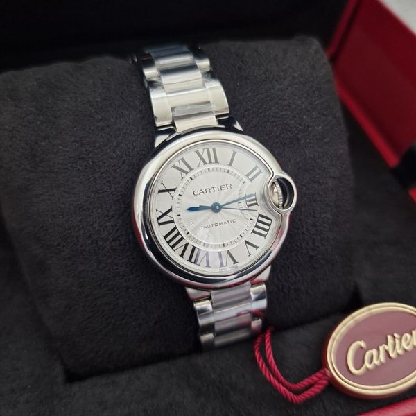 Cartier Ballon Bleu W6920071 Silver Dial Automatic Ladies Watch 33mm ...