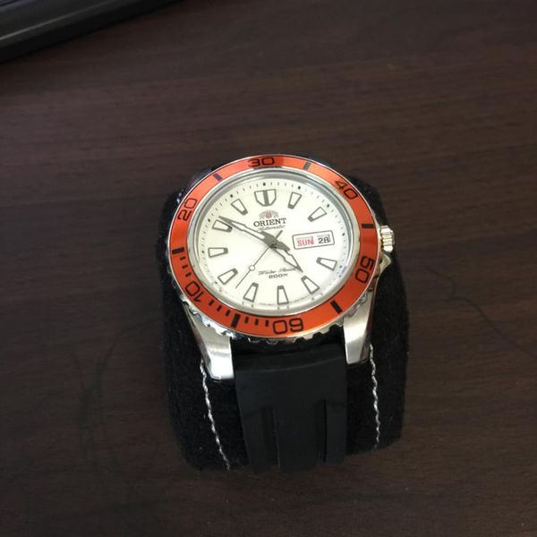 FS Orient Mako XL White Face Orange Bezel | WatchCharts Marketplace