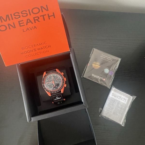 Swatch x omega Moonswatch Mission On Earth Lava Edition | WatchCharts ...