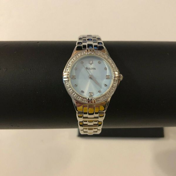 Bulova Women's Diamond Accent Baby Blue Face Watch C635237 ...